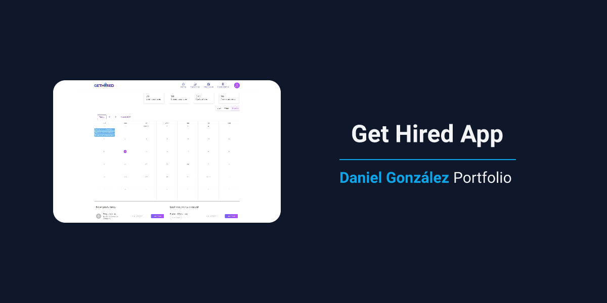 Get Hired App - Personal site | Daniel González
